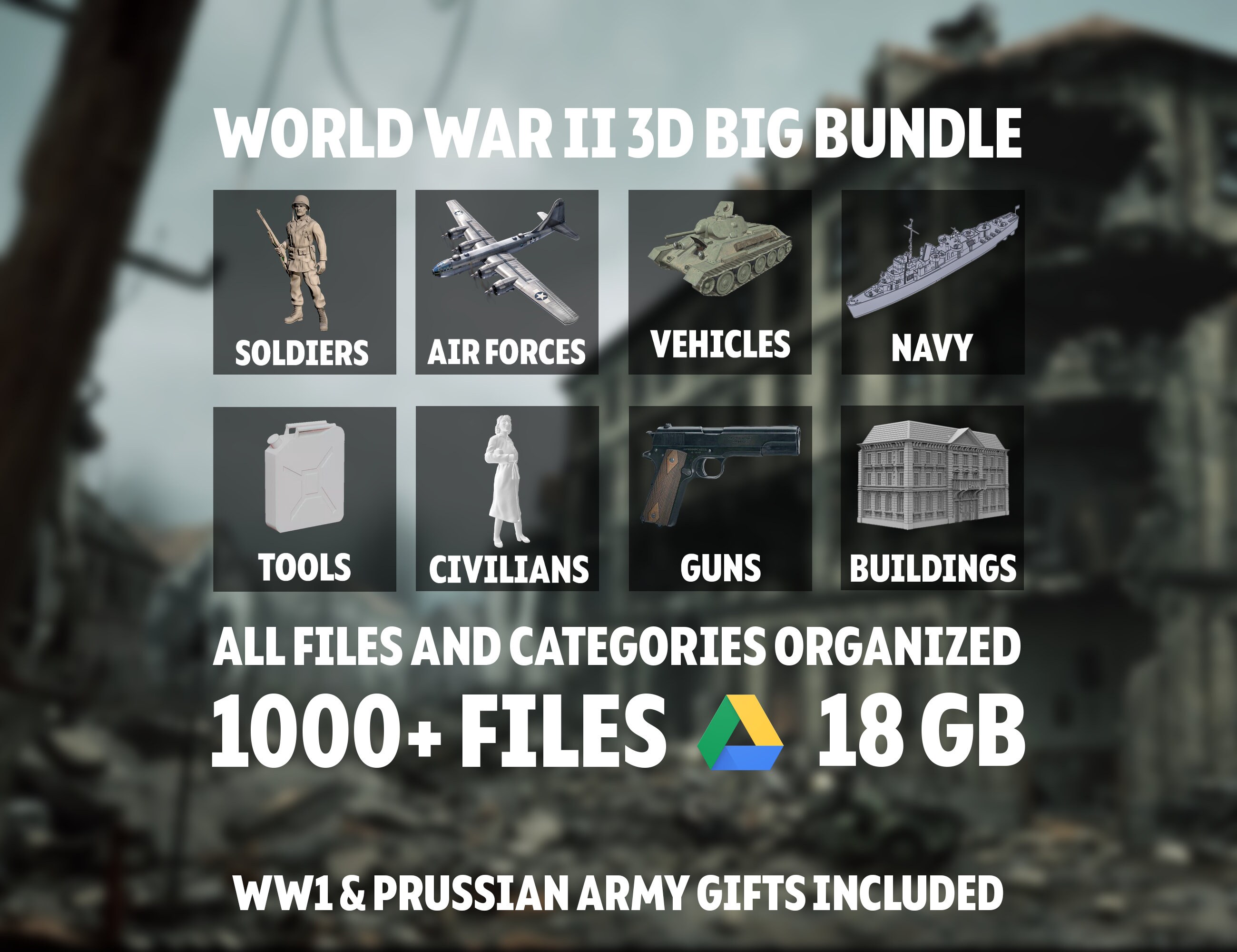 World War II 3d Stl Big Bundle / World War II / Big Stl Pack / Stl File ...