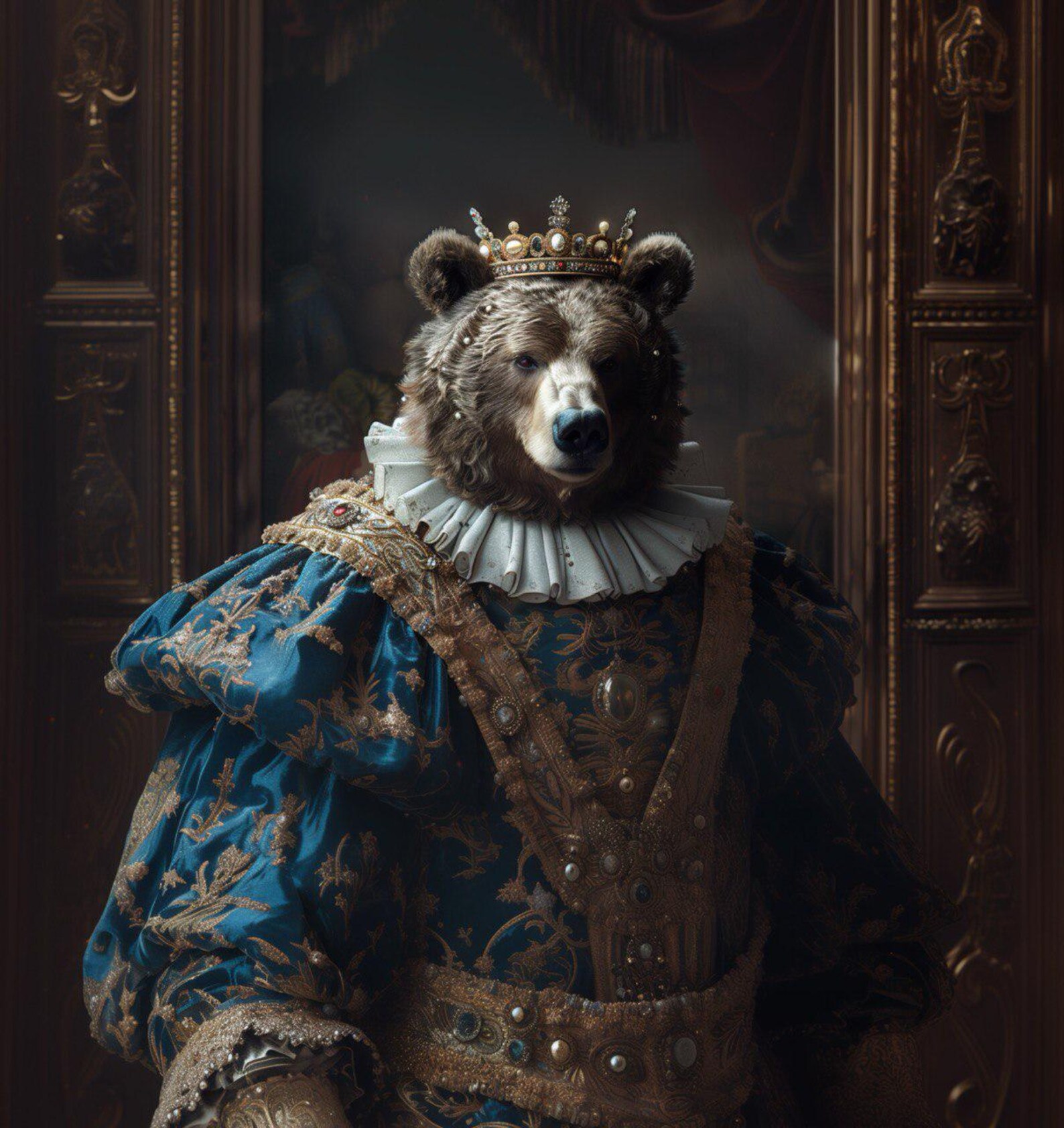 Royal Bear Digital Art | Noble Bear Portrait | Regal Animal Print ...