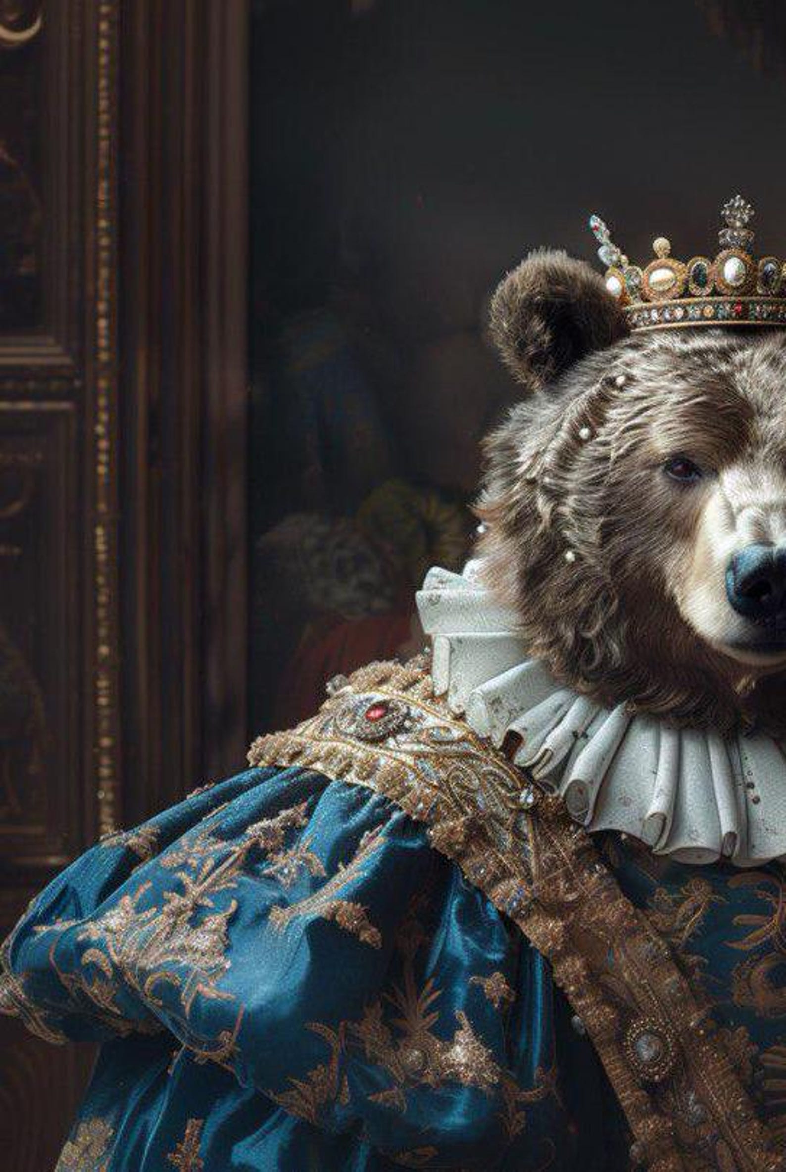 Royal Bear Digital Art | Noble Bear Portrait | Regal Animal Print ...