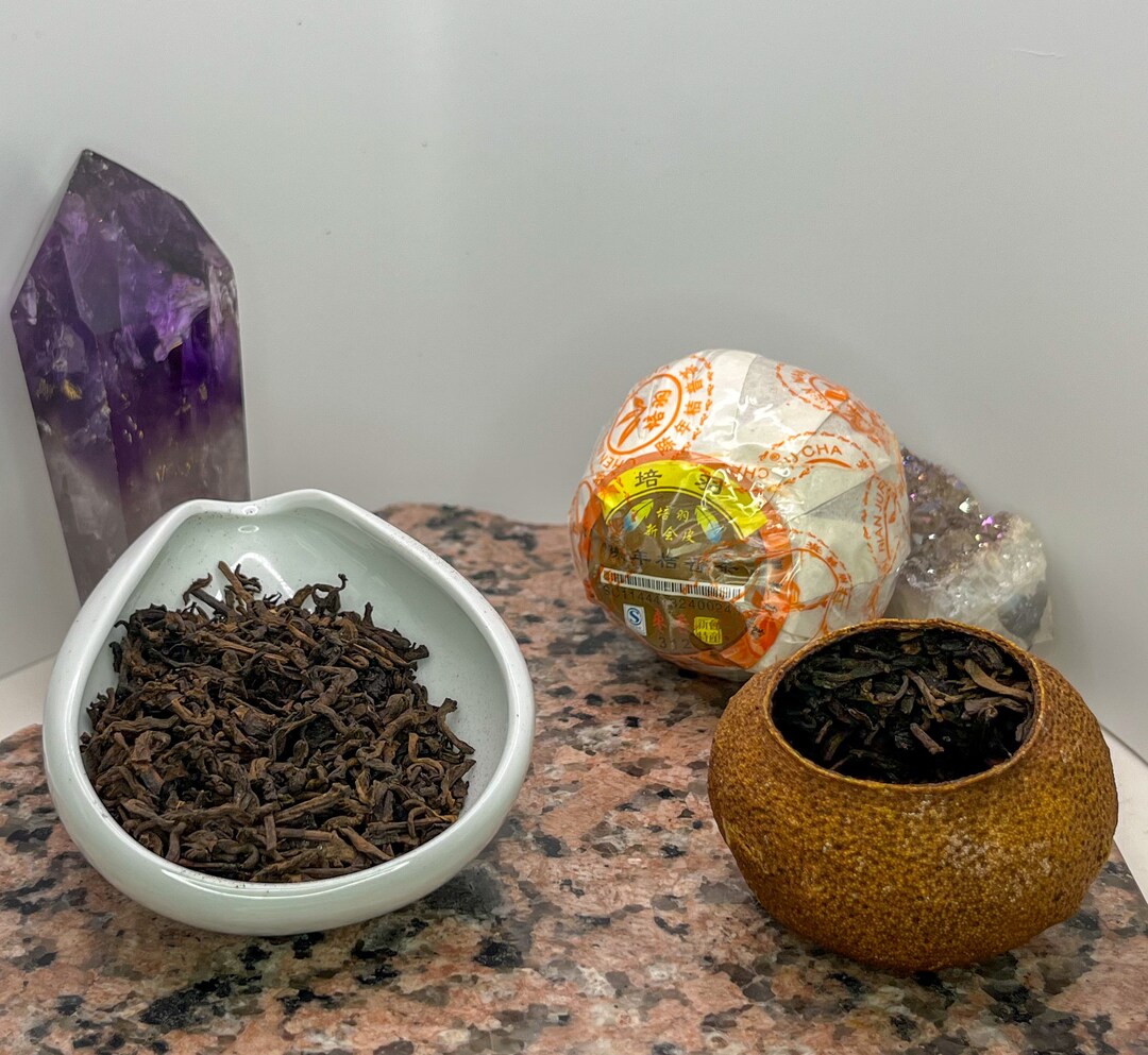 Shu Puerh Aged in Tangerine 50g Ripe Aged Tea With a Natural Tangerine ...