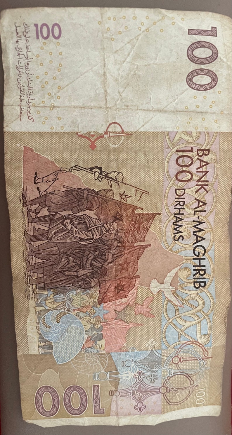 Altes marokkanisches Geld 100 DIRHAMS Währung des Königreichs Marokko ...