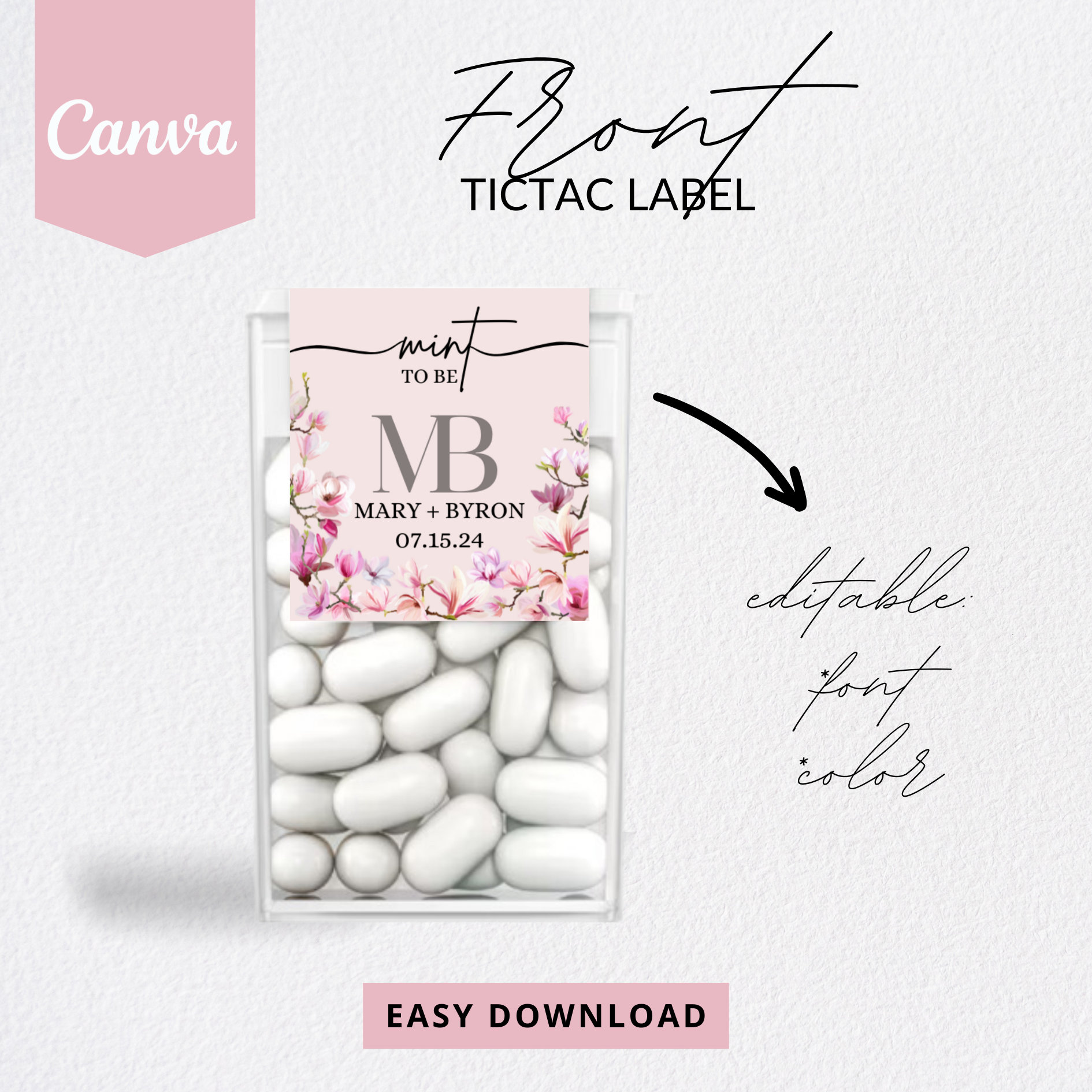 EDITABLE Mint Labels for Mint to Be Personalized Mint Label Favor ...