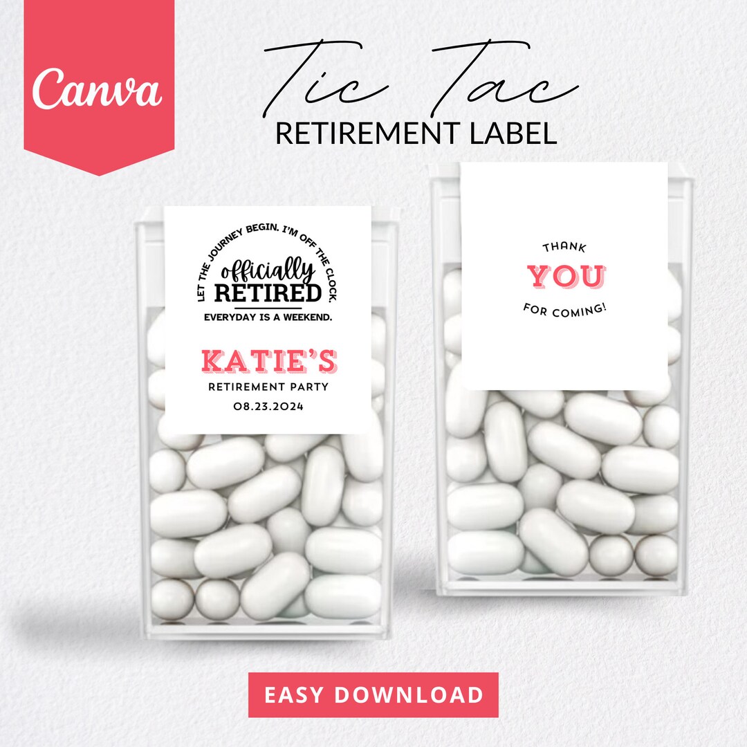 Retirement Favors EDITABLE Mint Labels for Mint to Be Personalized Mint ...