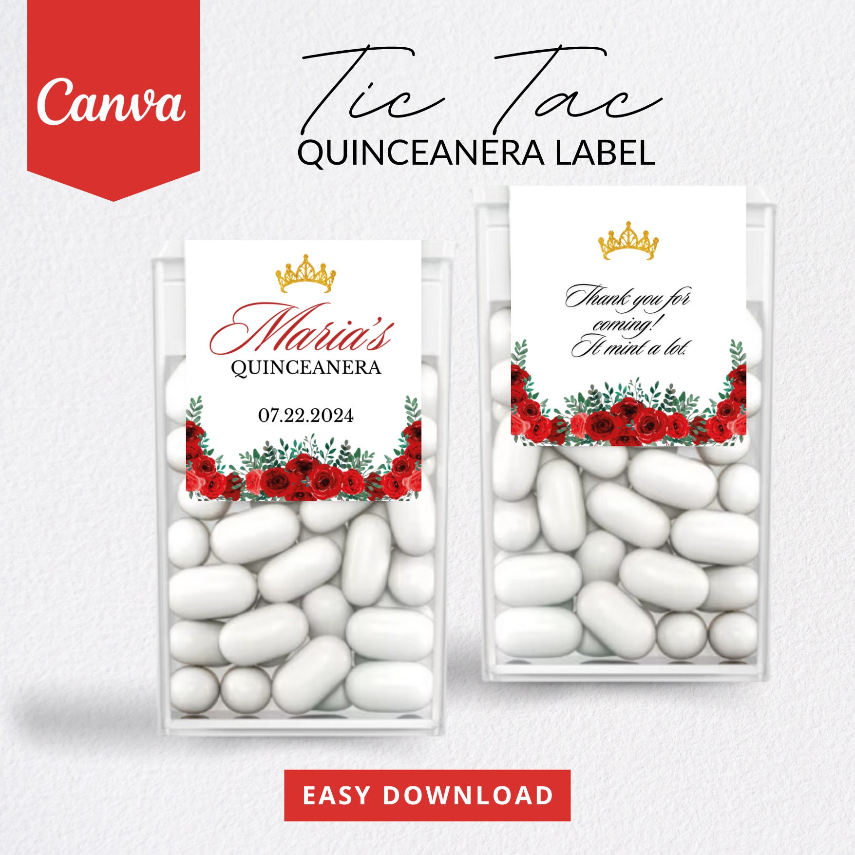 Quinceanera Favors EDITABLE Mint Labels for Mint to Be Personalized ...
