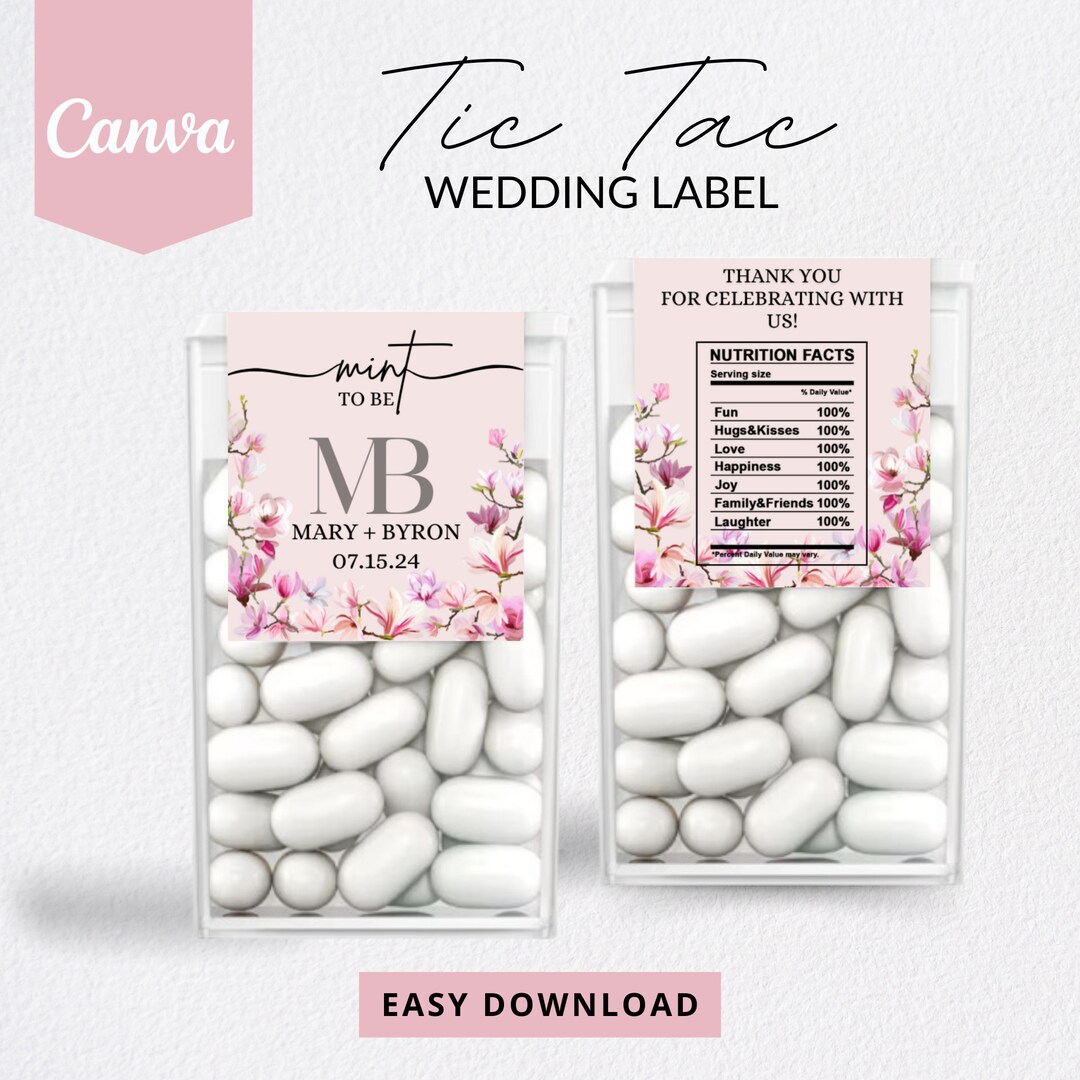 EDITABLE Mint Labels for Mint to Be Personalized Mint Label Favor ...