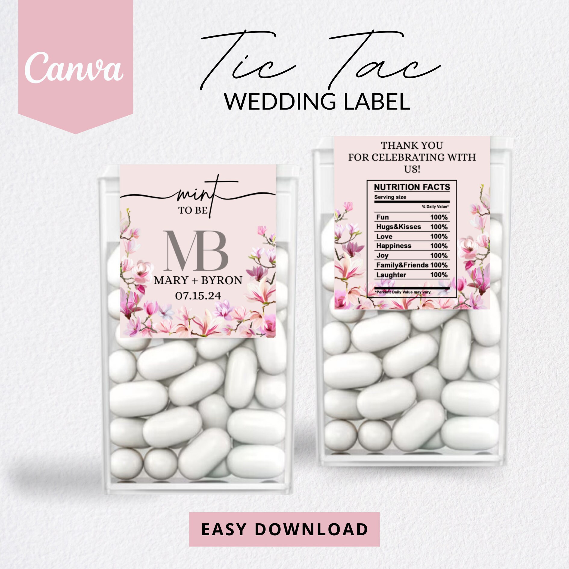 EDITABLE Mint Labels for Mint to Be Personalized Mint Label Favor ...