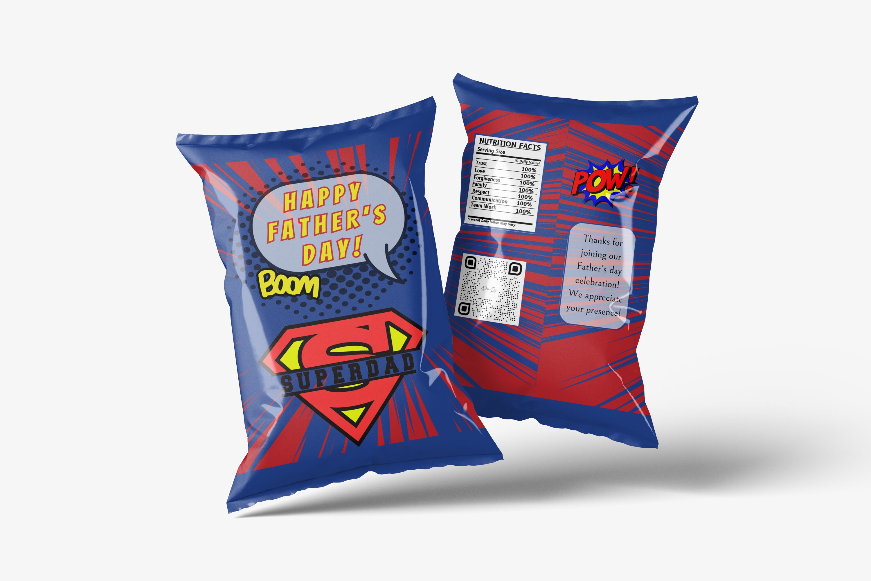 Father's Day Gift Idea Happy FATHER'S DAY Chip Bag Wrappers, Printable ...