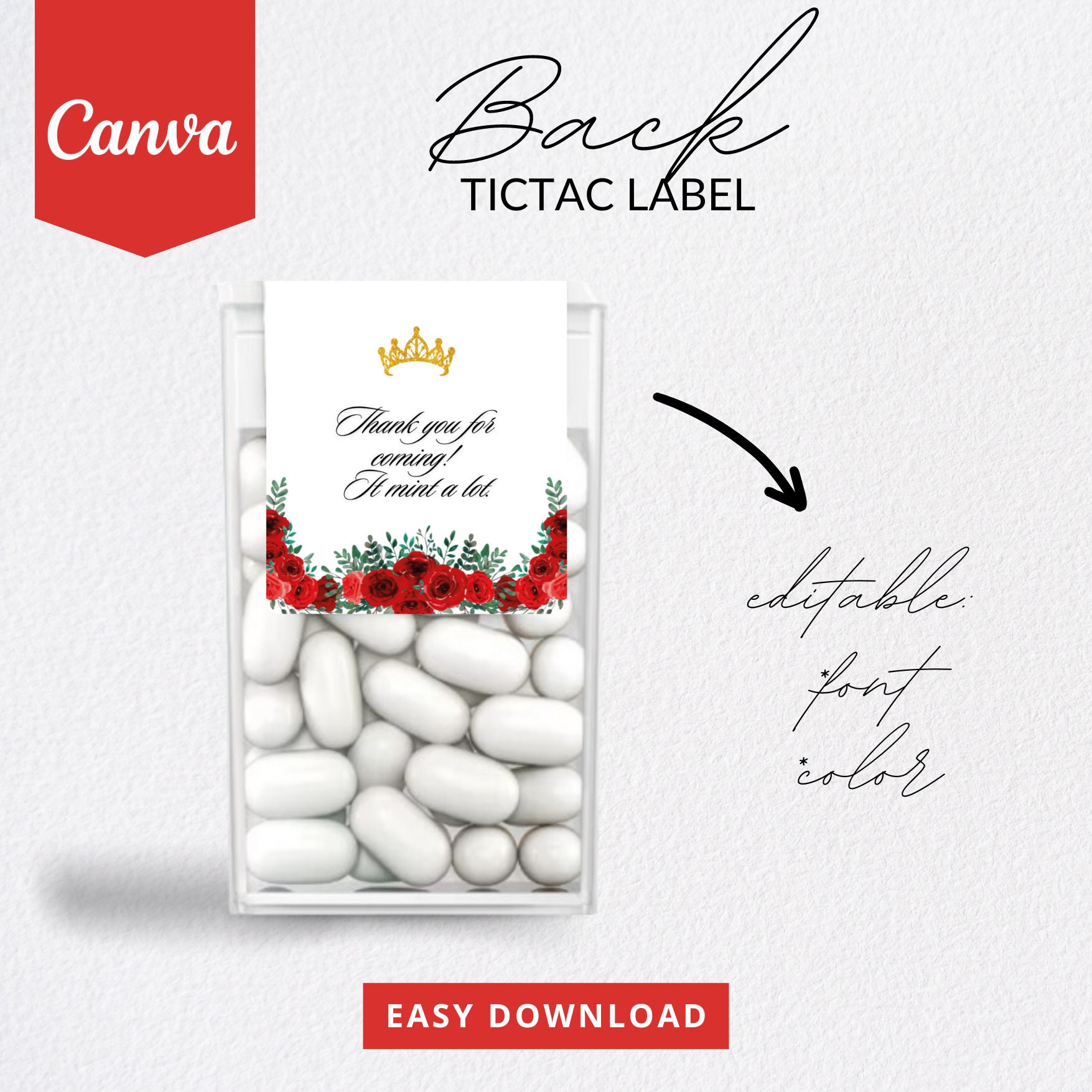 Quinceanera Favors EDITABLE Mint Labels for Mint to Be Personalized ...