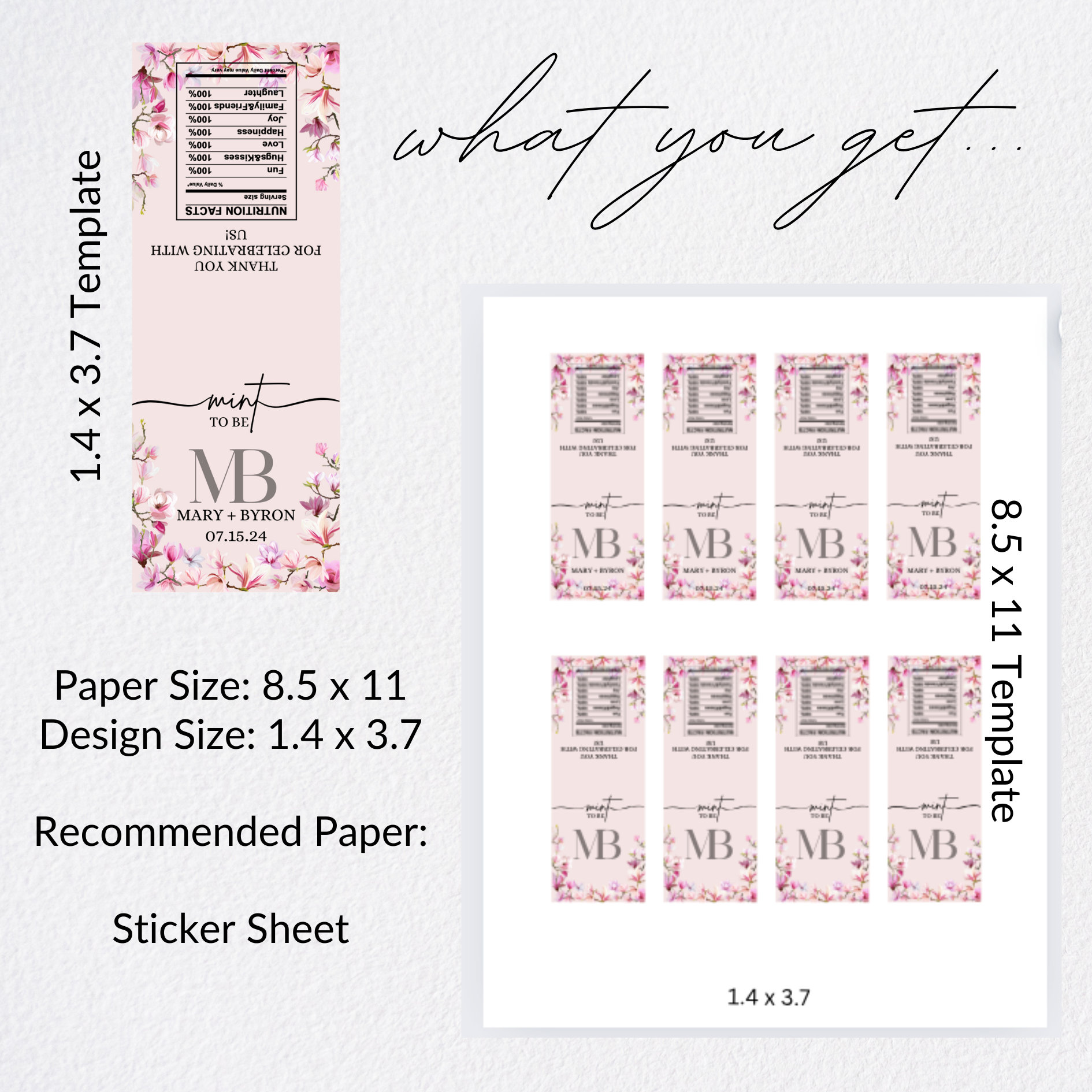 EDITABLE Mint Labels for Mint to Be Personalized Mint Label Favor ...