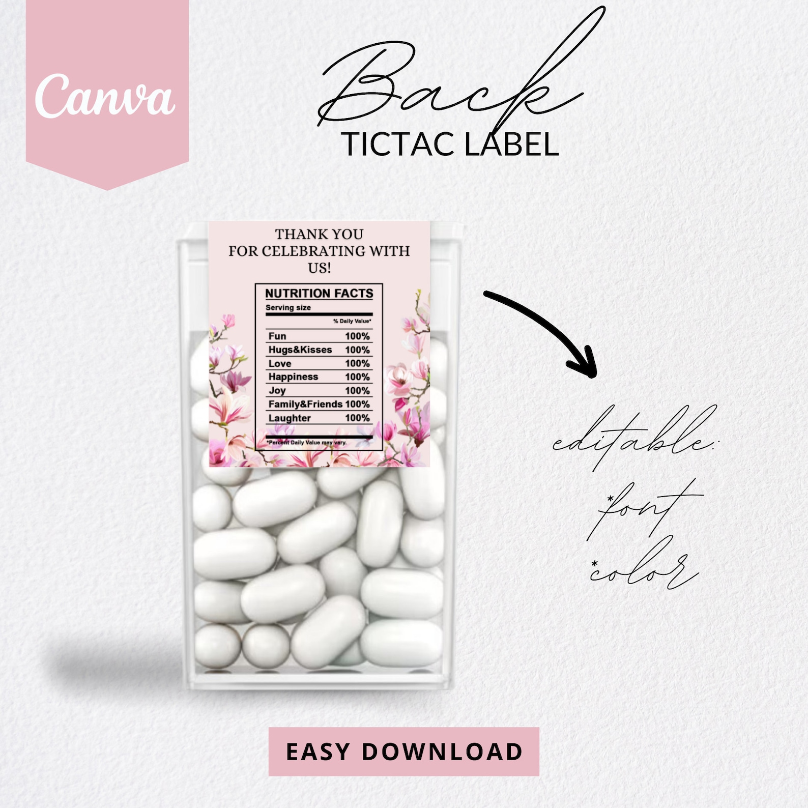 EDITABLE Mint Labels for Mint to Be Personalized Mint Label Favor ...