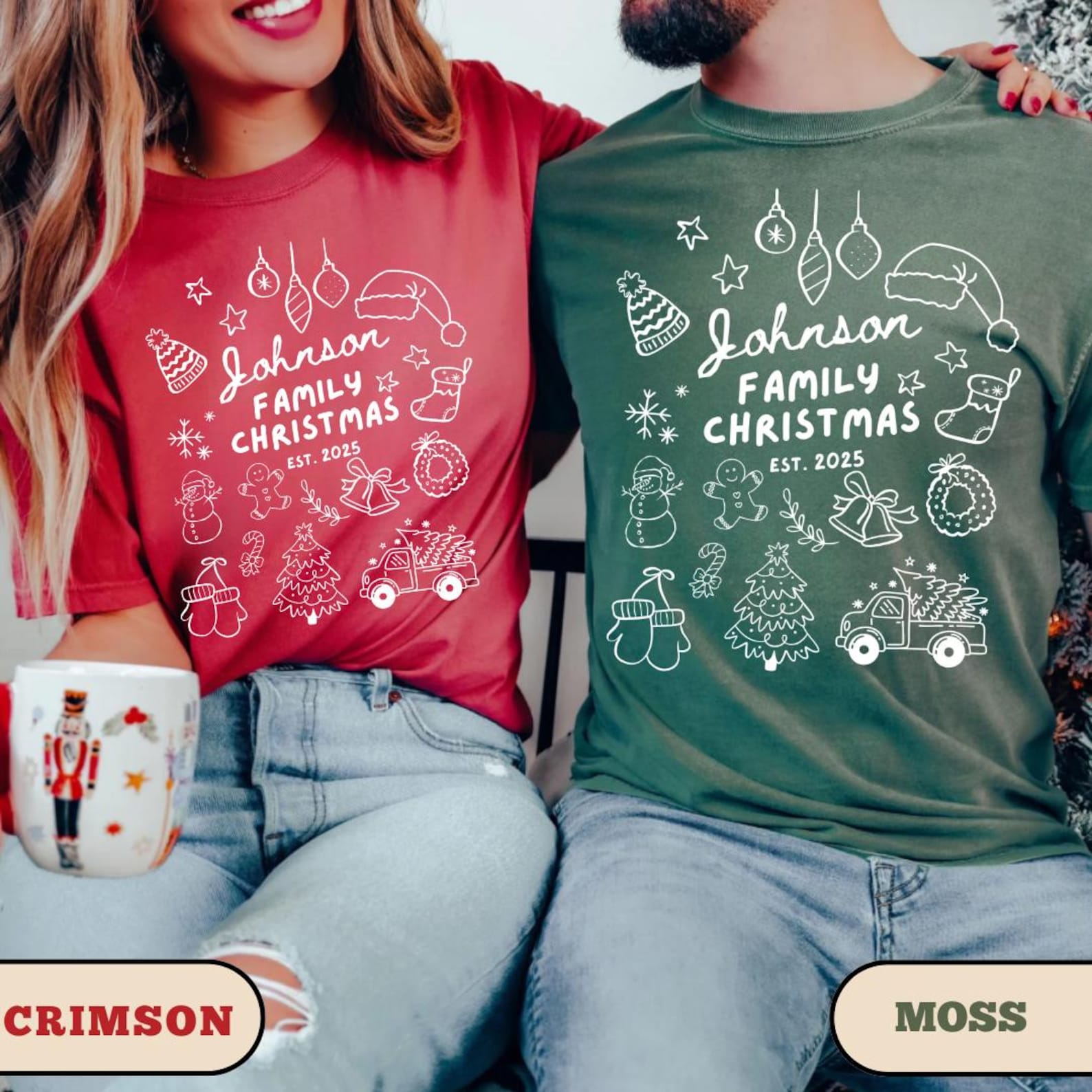 Custom Family Christmas 2025 Shirt, Comfort Colors® Personalized ...