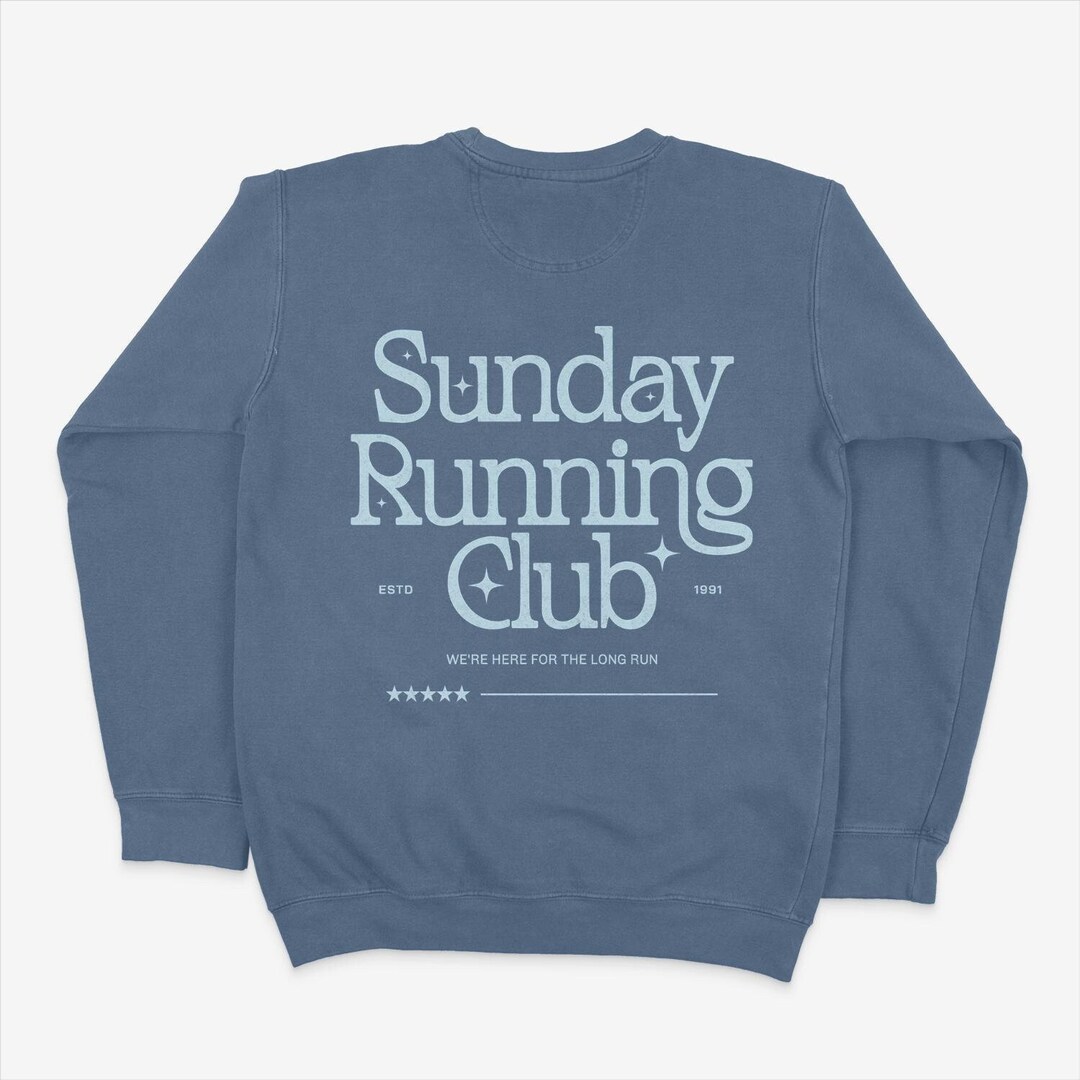 Sunday Running Club Comfort Colors® Sweatshirt - Motivational Aesthetic ...