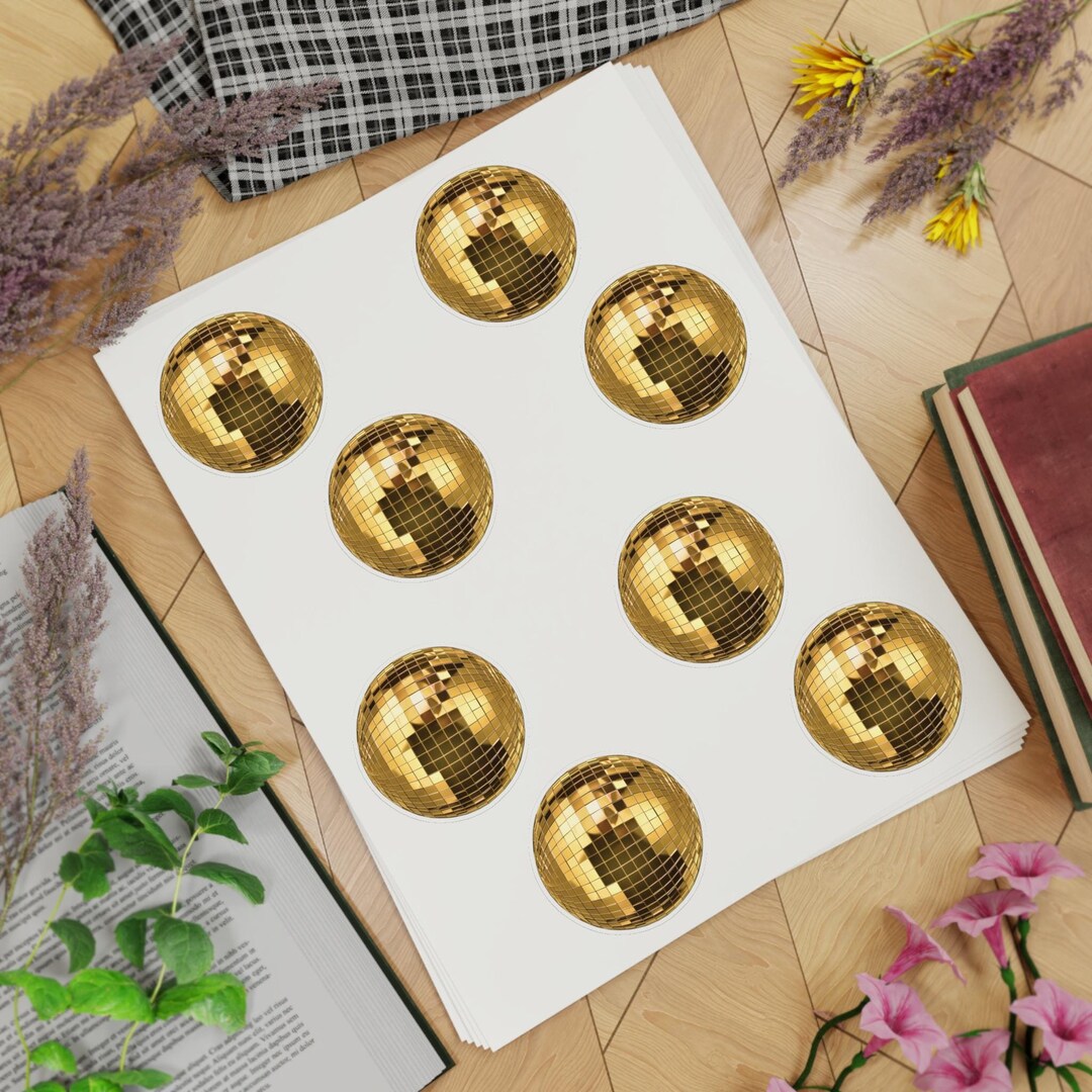 Sticker Bundle, 70s Retro Disco Ball Sticker Bundle, Set of 5 Sheets ...