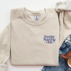 Embroidered Sunday Running Club Sweatshirt - Unisex Crewneck - Etsy