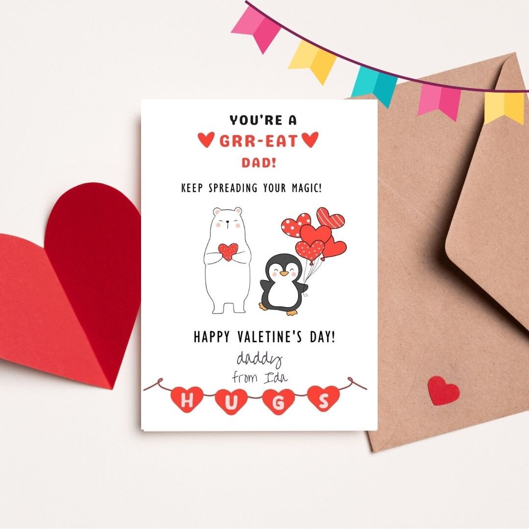 Printable Valentine's Day Cards Kids Family Gift Valentine's Day Card ...