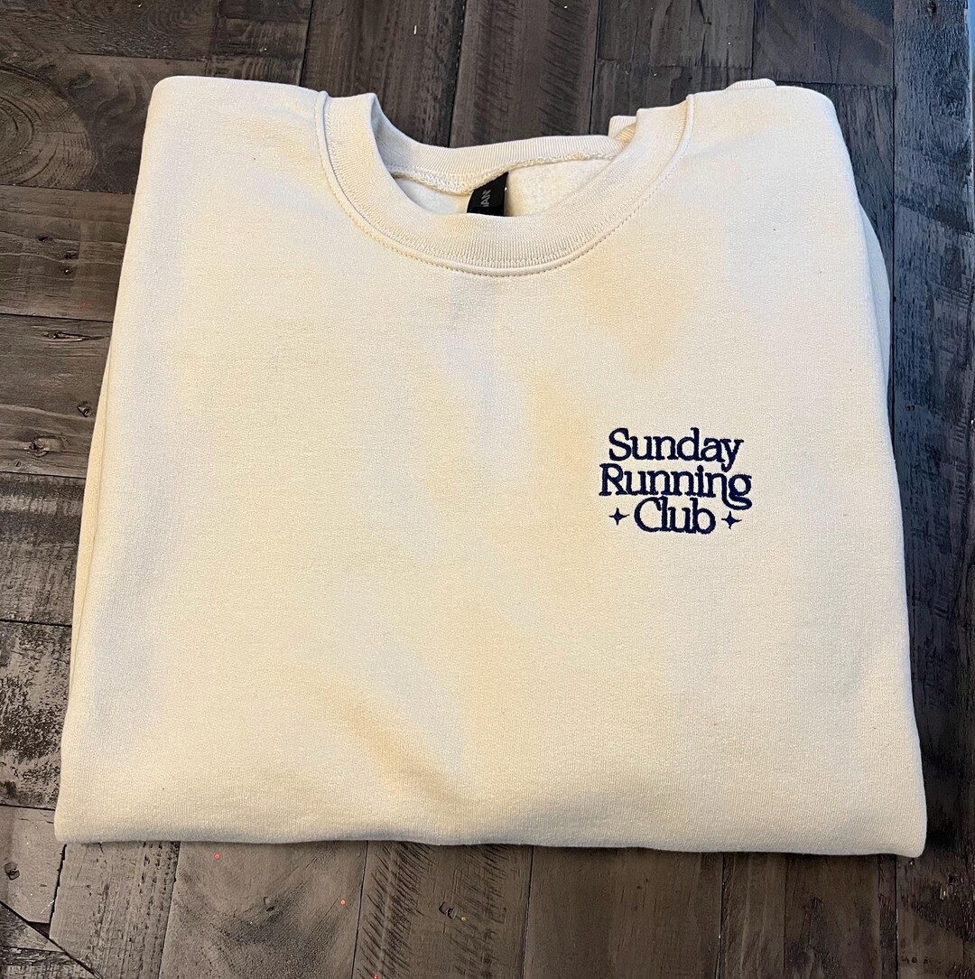 Embroidered Sunday Running Club Sweatshirt - Unisex Crewneck - Etsy