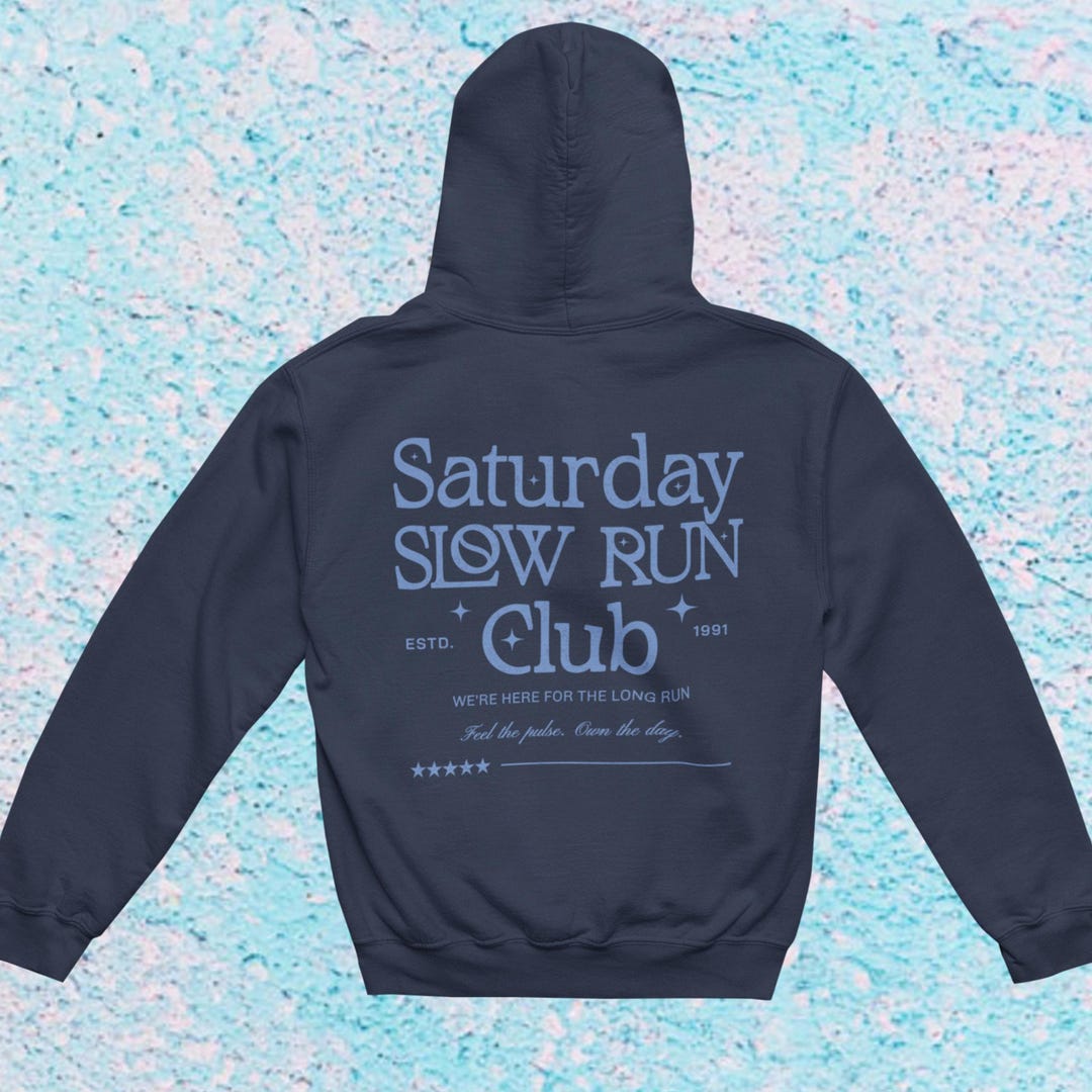 Retro Saturday Slow Run Club Hoodie: Unisex 90s Running Sweatshirt - Etsy