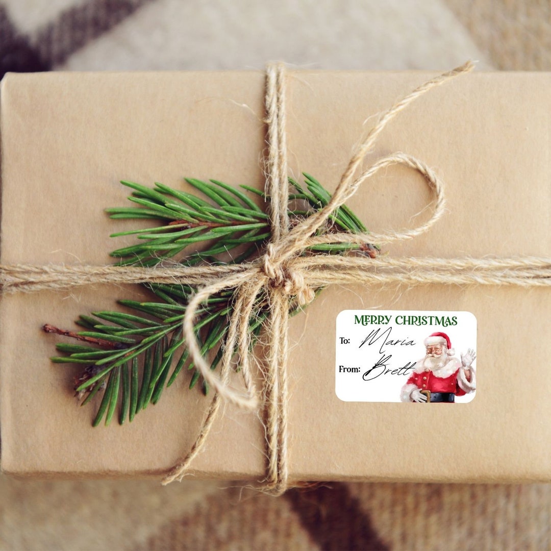 Printable Christmas Stickers Custom Xmas Gift Wrapping Festive ...
