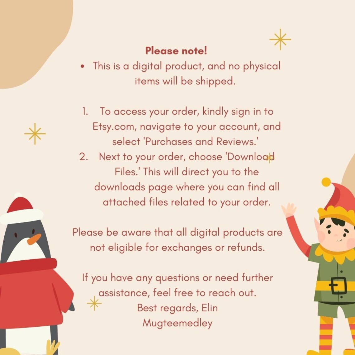Printable Blank Elf Note Card Elf Mail Letter Template Instant Digital ...