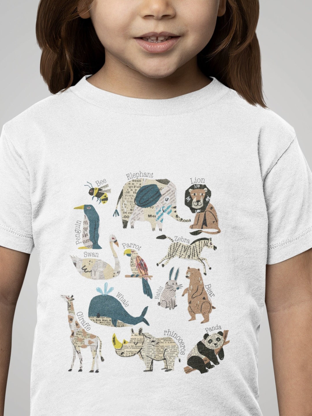 Toddler Tee Learning Wild Animals Cute Retro Natural Graphic Tee - Etsy