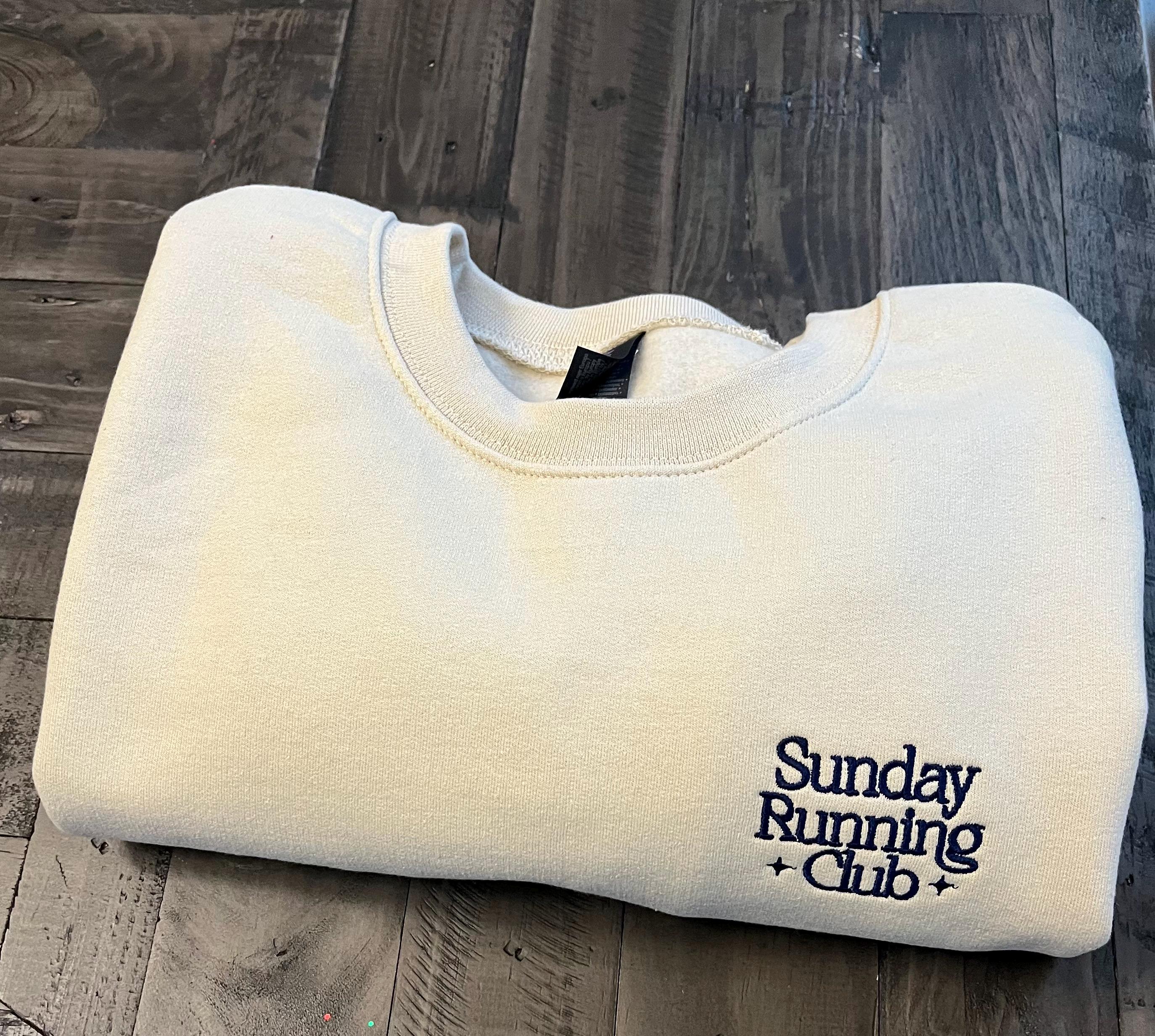 Embroidered Sunday Running Club Sweatshirt - Unisex Crewneck - Etsy
