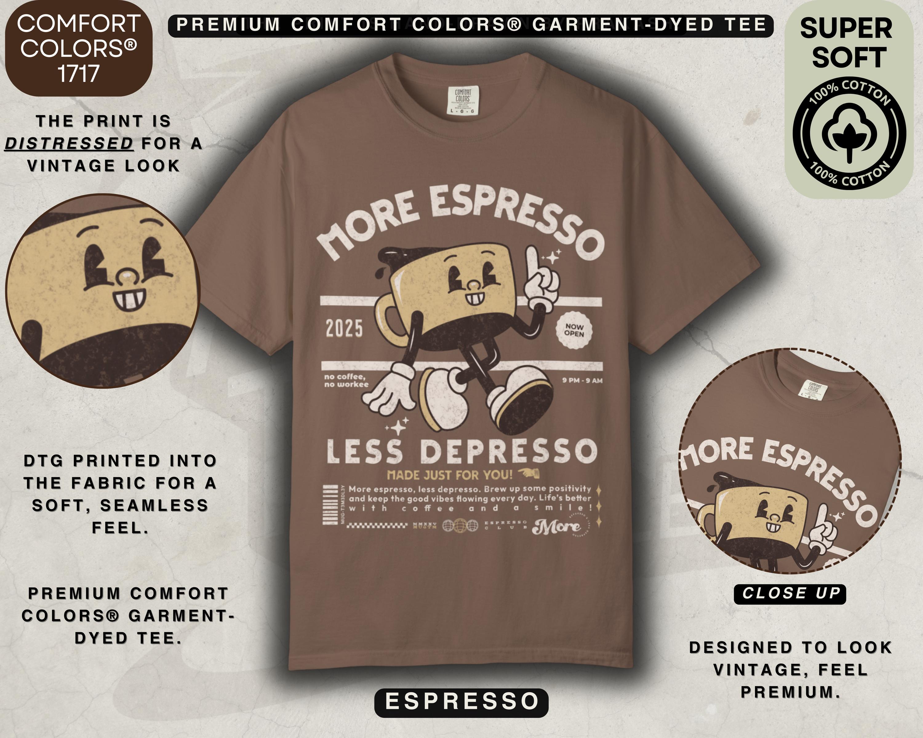 Espresso Brown Comfort Colors® Coffee Shirt: Retro Graphic Tee - Etsy