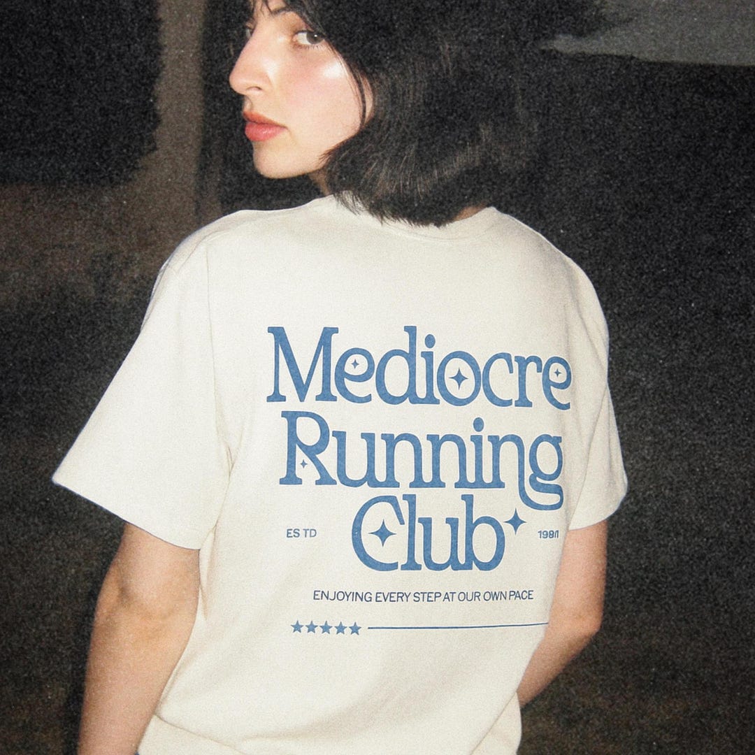 Mediocre Running Club Comfort Colors® Tee: Sporty Graphic Workout Shirt ...