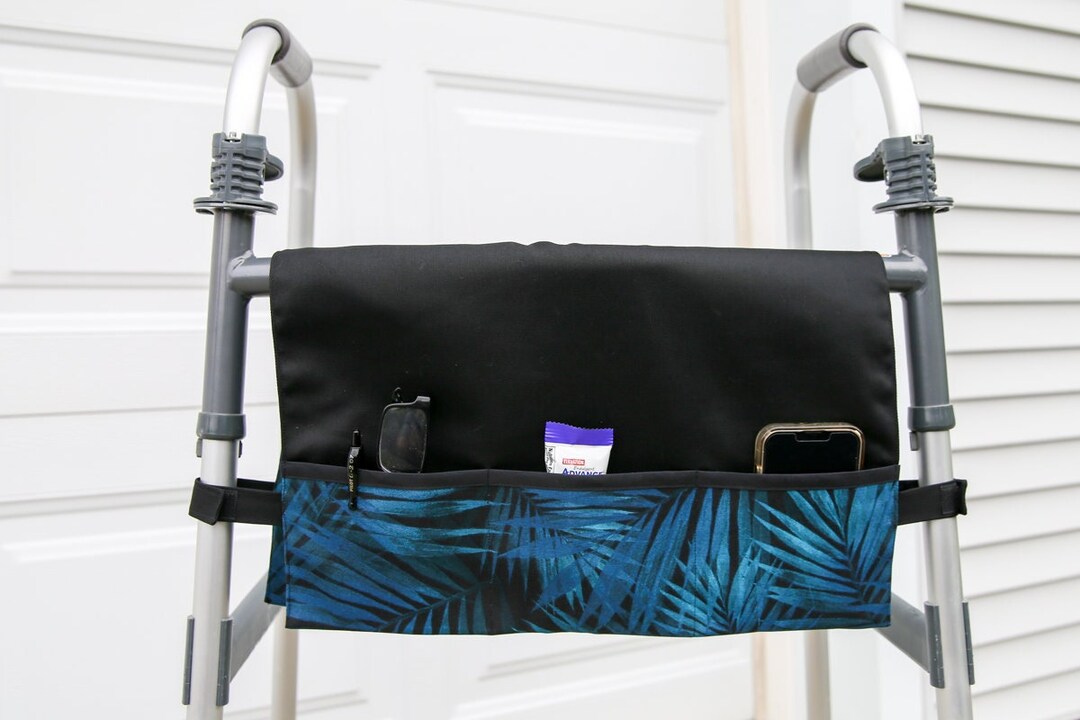 Tropical Midnight Walker Caddy, Elderly Walker Accessories, Walker Bag ...