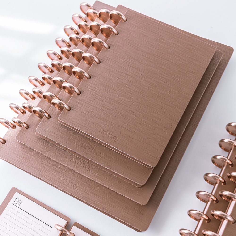 NOTIQ | Rose Gold Moderno Daily Brief Planner | Executive Discbound ...
