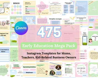 Informative Canva Instagram Templates for Early Education educator ...