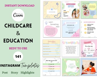 Informative Canva Instagram Templates for Early Education educator ...
