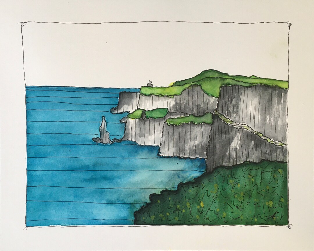 Aillte an Mhothair cliffs of Moher. Signed Original by Alexander Ehmann ...