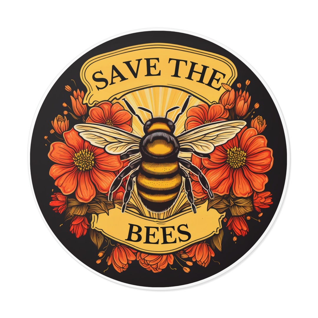 Save the Bees Sticker Vinyl Waterproof Honey Bee Decal Bumblebee Nature ...