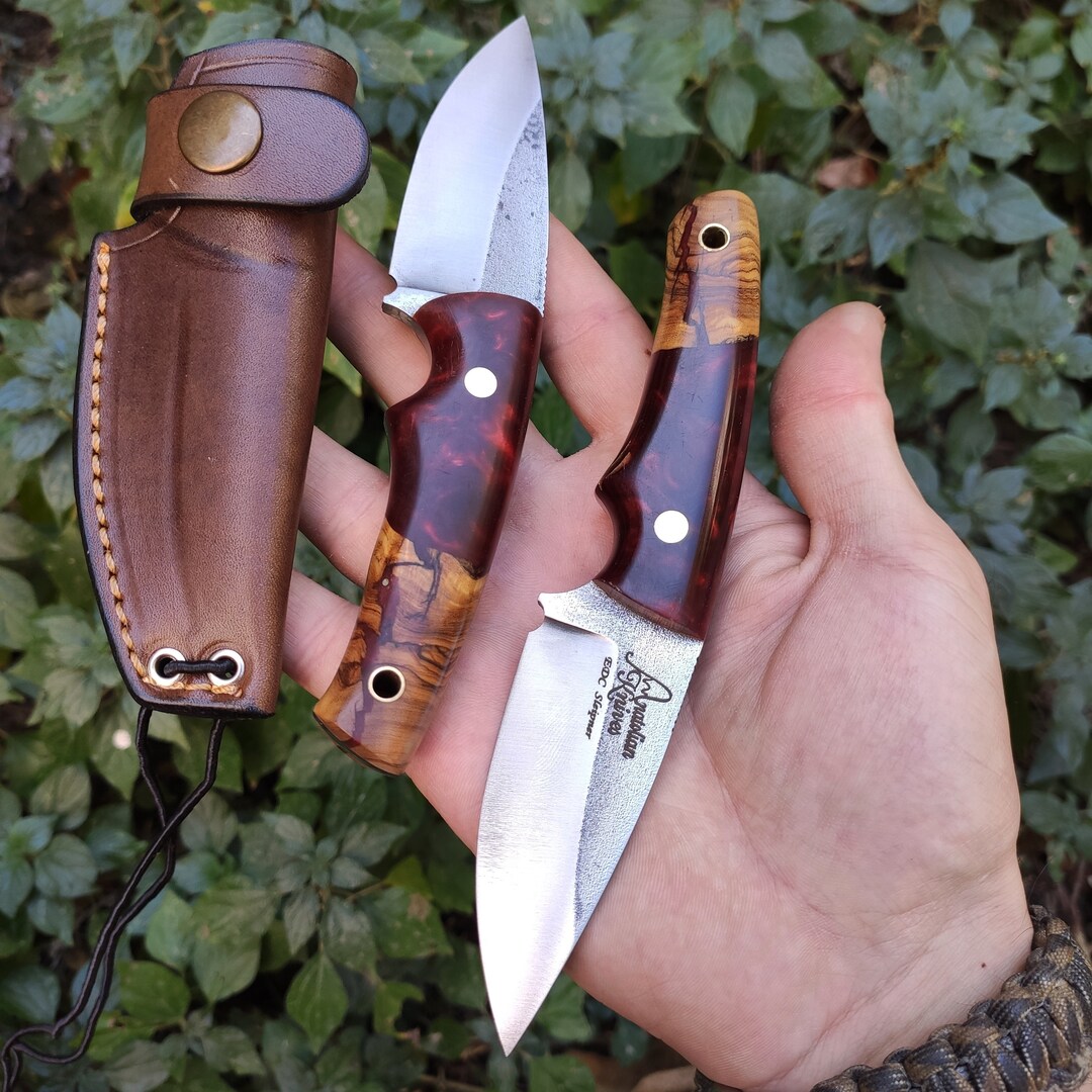 Sleipner Fixed Blade EDC Knife With Neck Leather Sheath Olive - Etsy