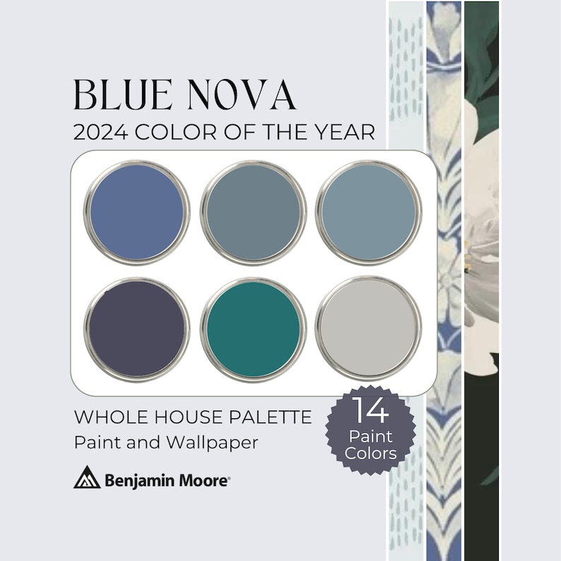 Blue Nova Benjamin Moore Color Palette, 2024 Color of the Year Home ...
