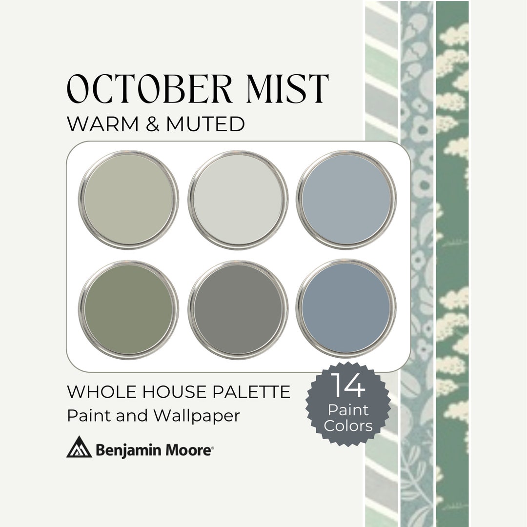 October Mist Benjamin Moore Whole House Palette | Warm Paint Colors ...