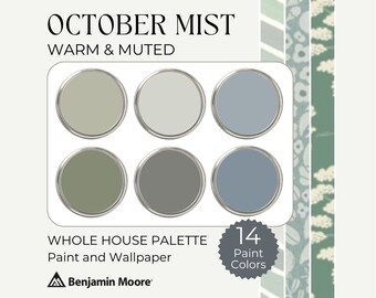 October Mist Benjamin Moore Whole Home Color Palette Interior Paint ...