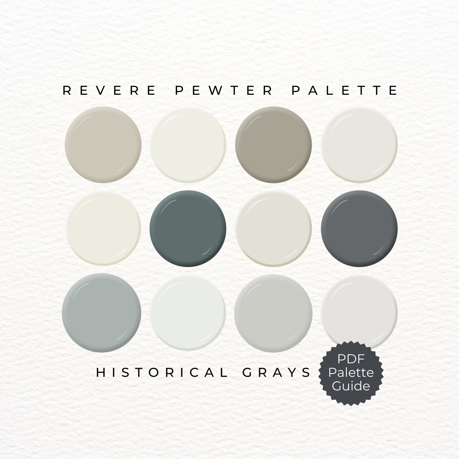 Revere Pewter Paint Palette Benjamin Moore Gray Ben Moore Historic ...