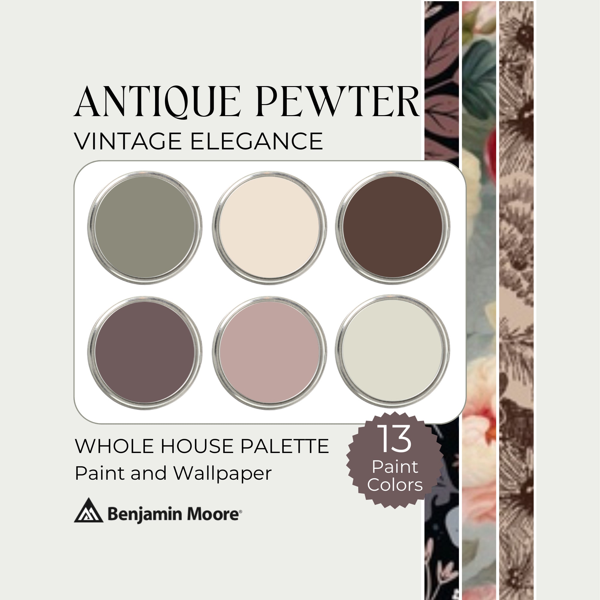 Vintage Paint Colors | Antique Pewter Benjamin Moore Color Palette ...