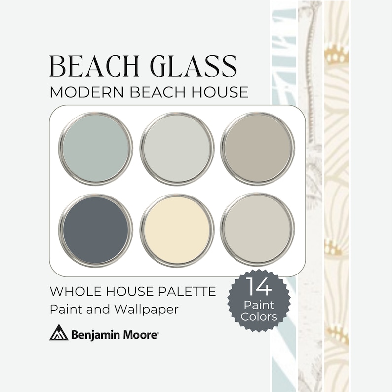 Beach House Color Palette | Benjamin Moore Beach Glass Paint | Coastal ...