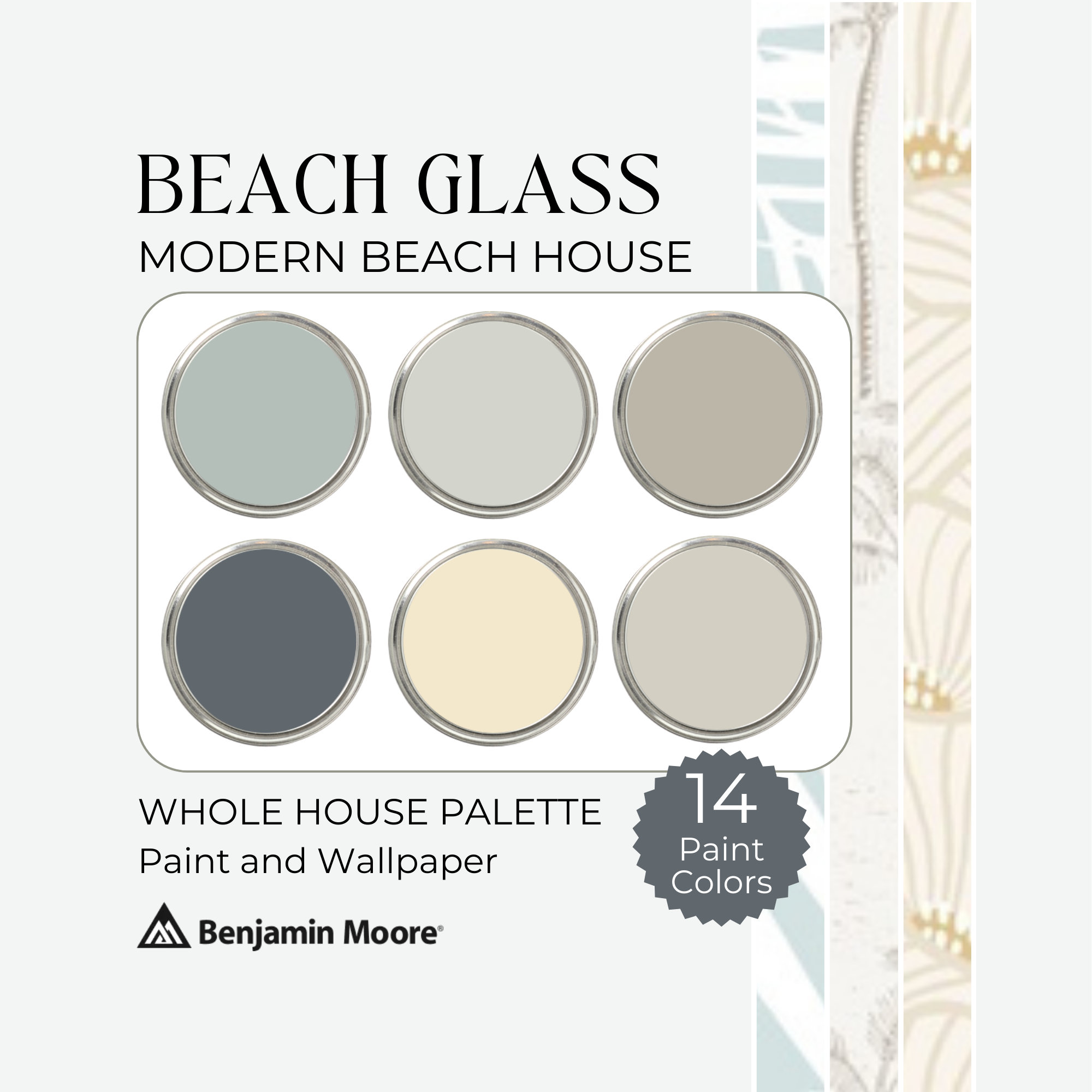 Beach House Color Palette | Benjamin Moore Beach Glass Paint | Coastal ...