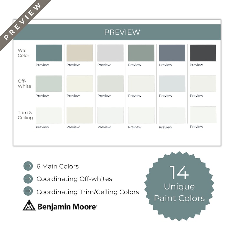Aegean Teal Benjamin Moore Color Palette Benjamin Moore - Etsy Canada