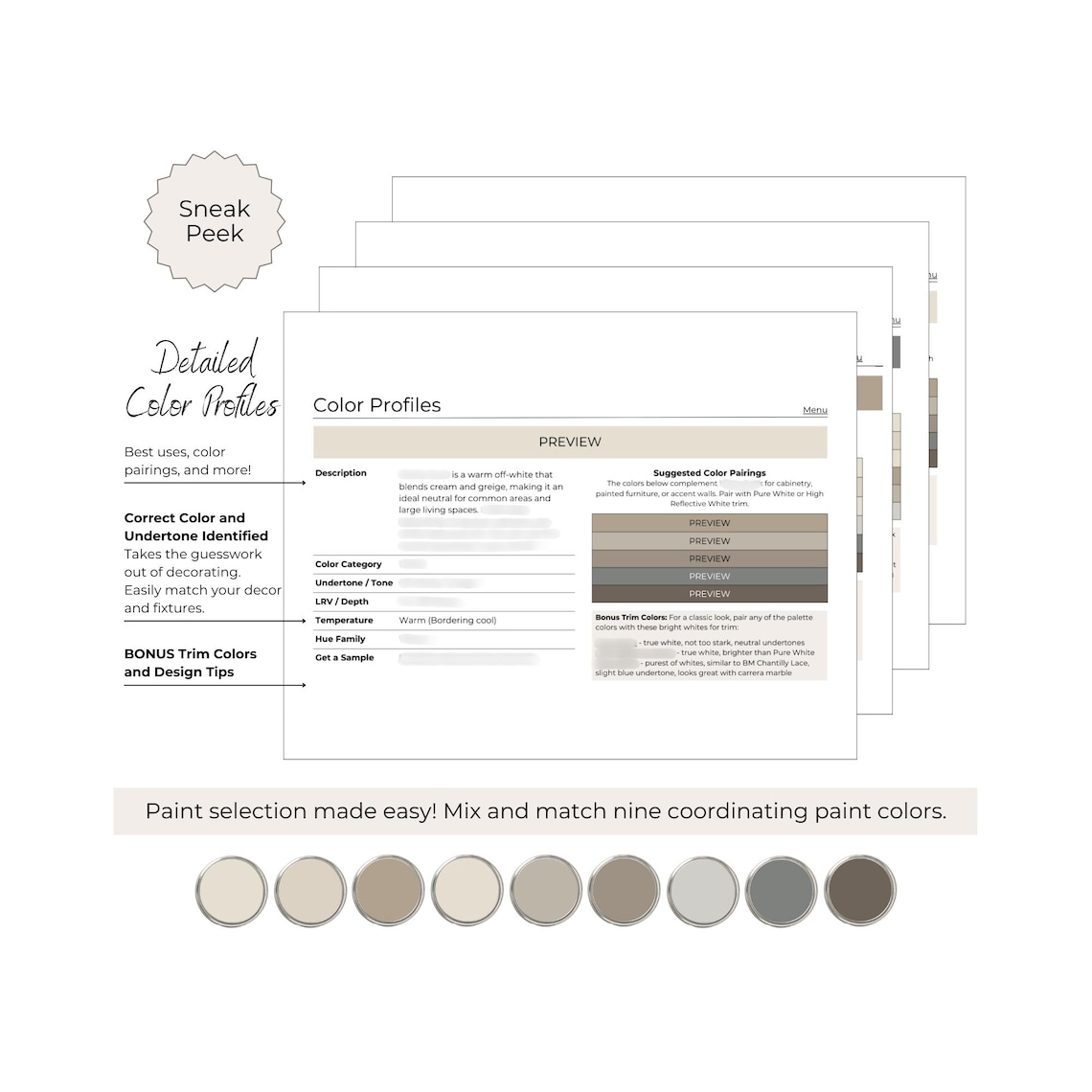 Sherwin Williams Greige Color Palette, Warm Neutral Paint Colors ...