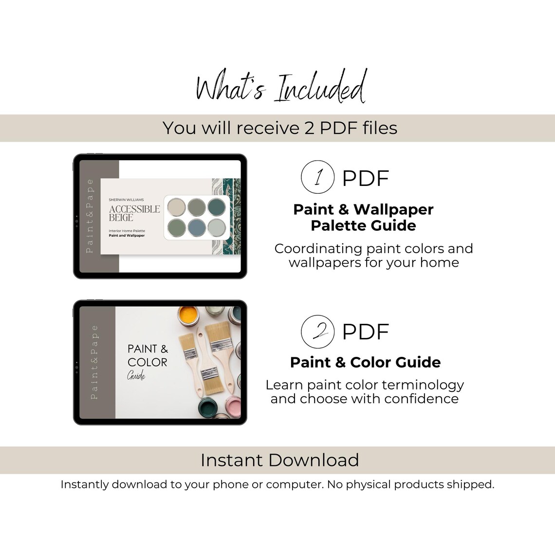 Accessible Beige Color Palette, Wallpaper and Paint Pairings ...