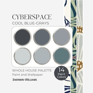 Sherwin Williams Cyberspace Paint Palette, Sherwin Williams Blue Color ...