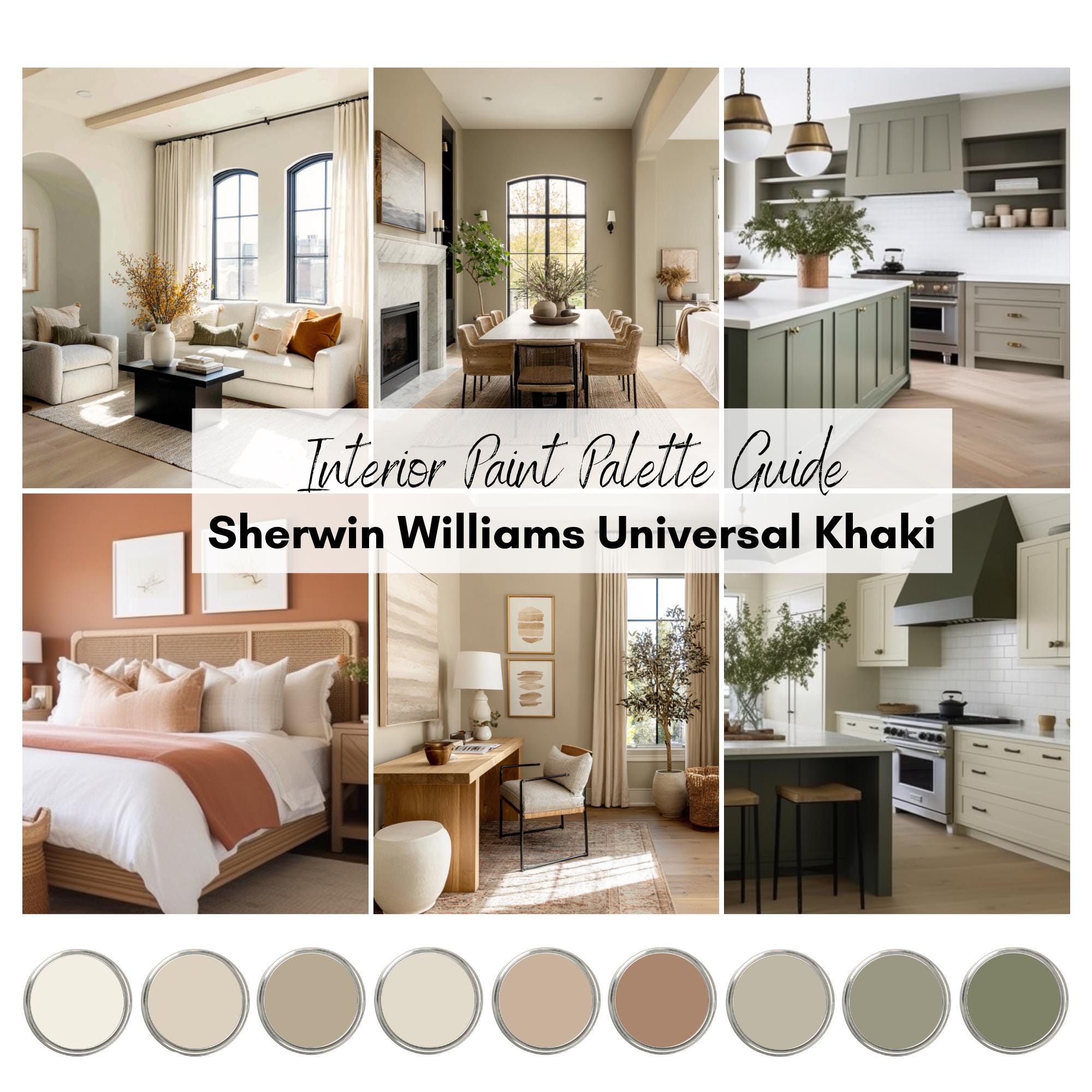 Sherwin Williams Universal Khaki Paint Palette, Color of the Year, Warm ...