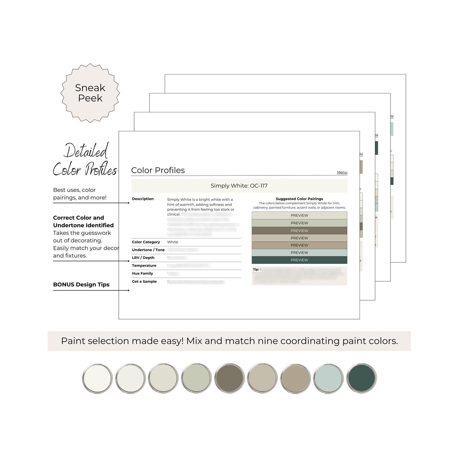 Simply White Color Palette, Simply White Benjamin Moore, Whole House ...