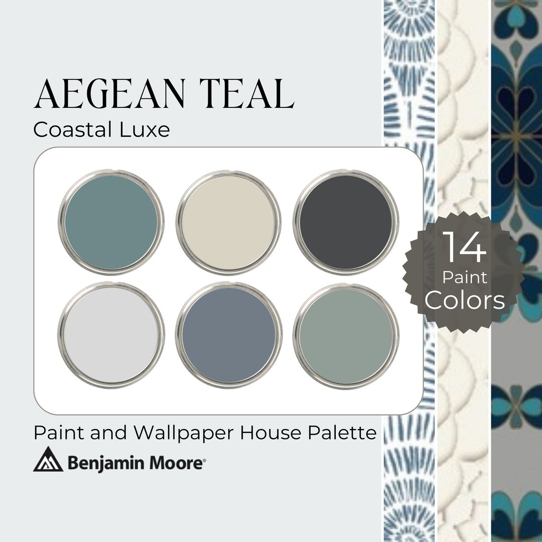 Aegean Teal Color Palette Benjamin Moore Whole House Palette Beach ...