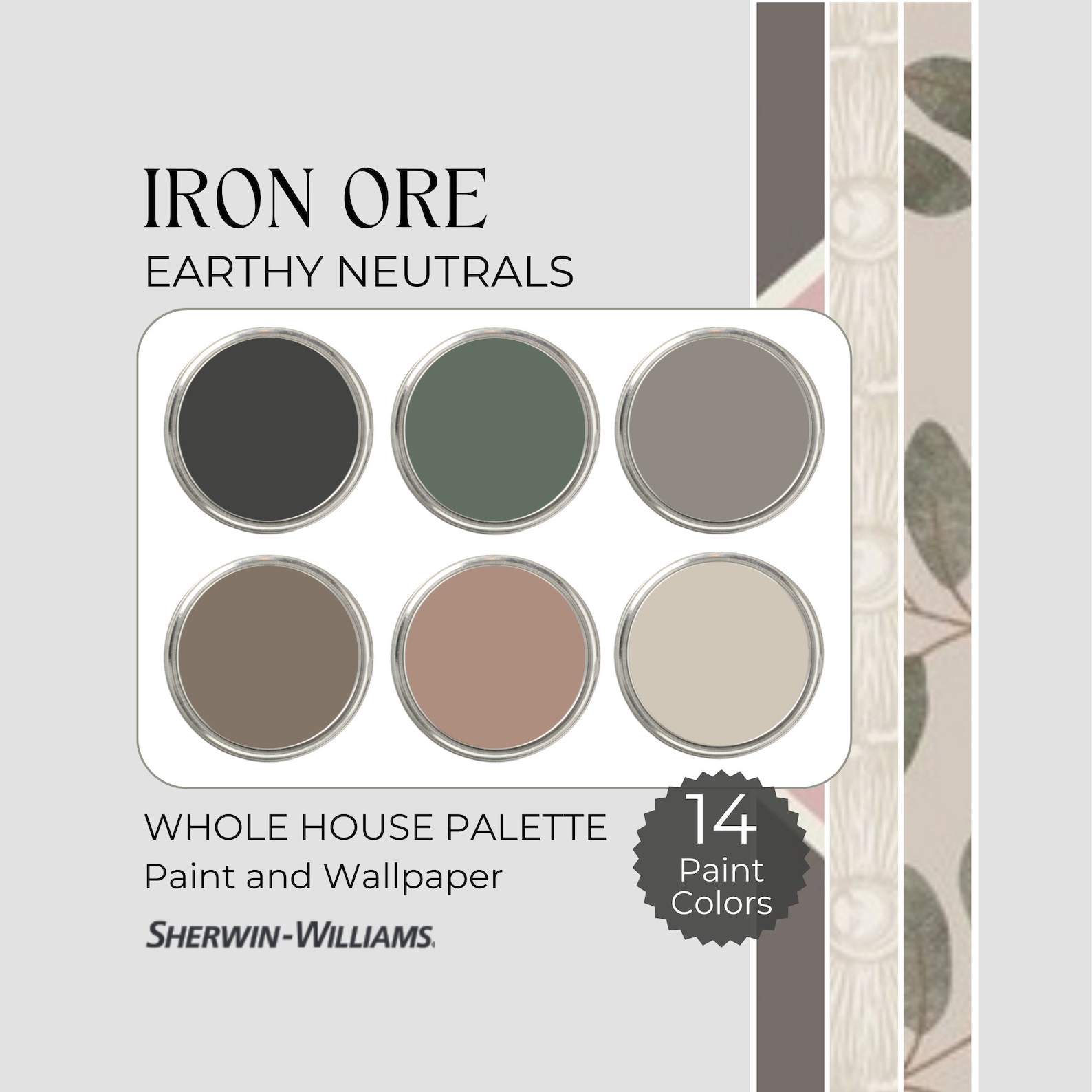 Iron Ore Color Palette | Sherwin Williams | Earthy Neutral Paint | Warm ...