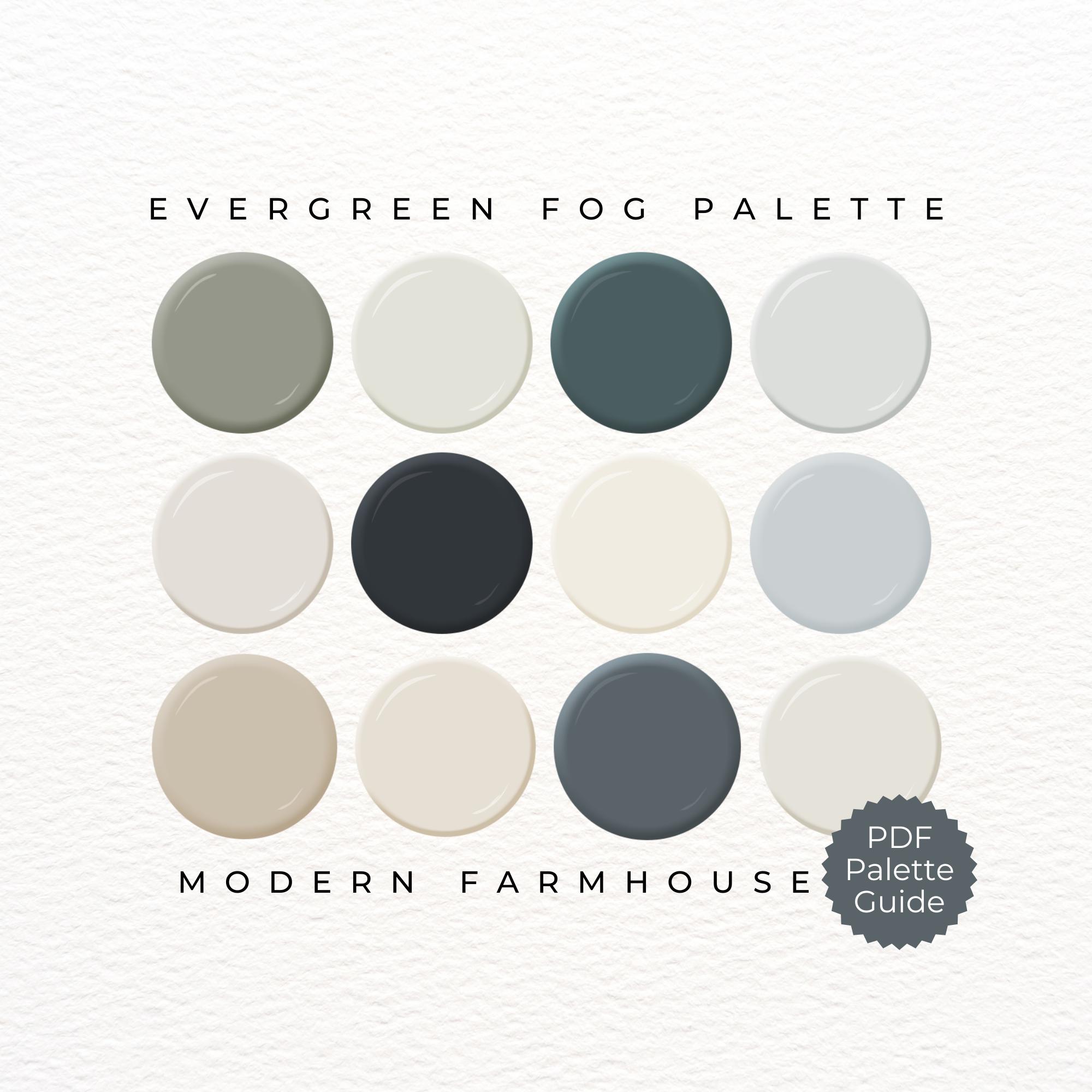 Evergreen Fog Color Palette | Modern Farmhouse Paint Colors | Modern ...